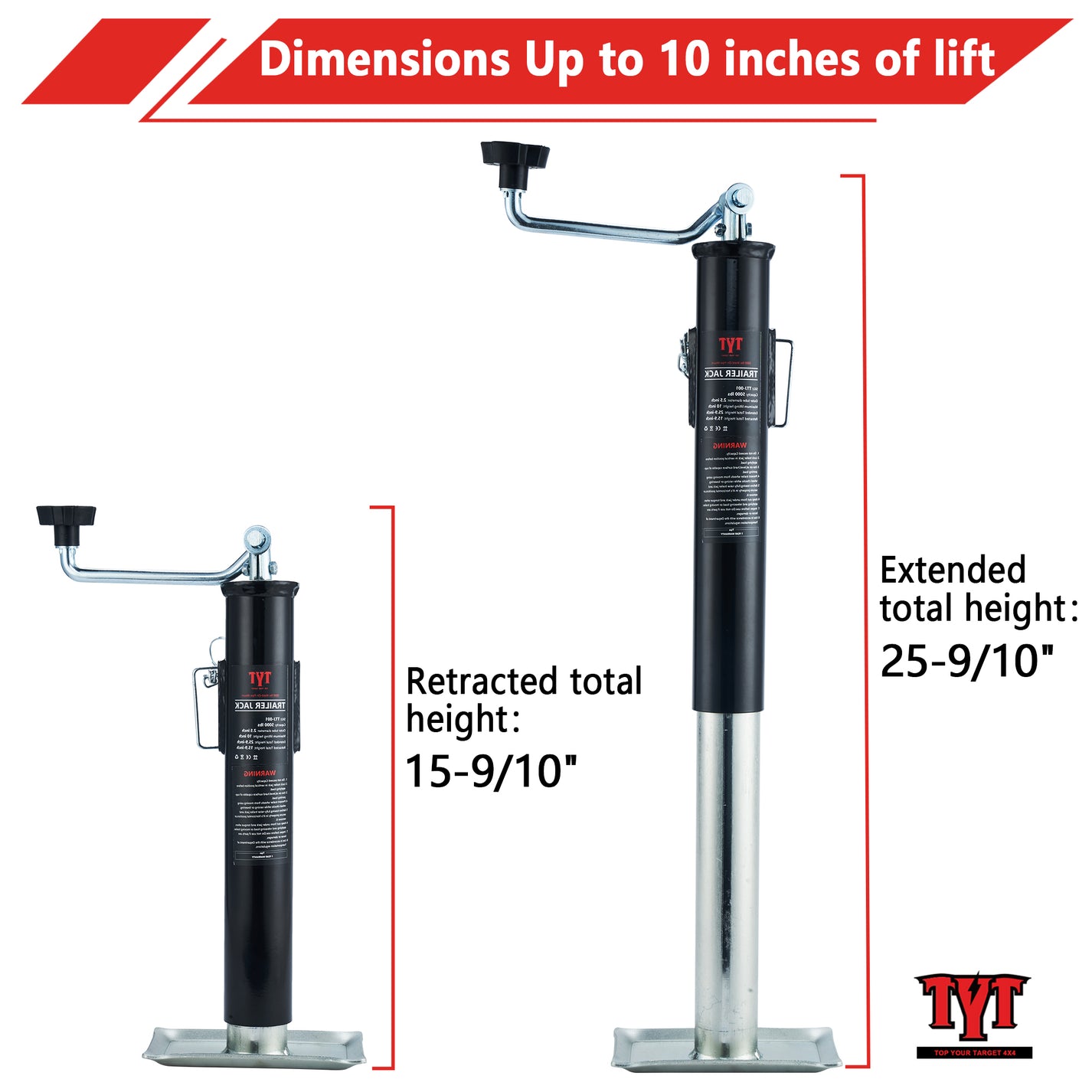TYT 5000 lbs Swivel Trailer Jack - Heavy Duty Weld-On Pipe Mount, Foot ...
